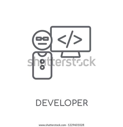 Developer Linear Icon Modern Outline Developer Stock Vector Royalty