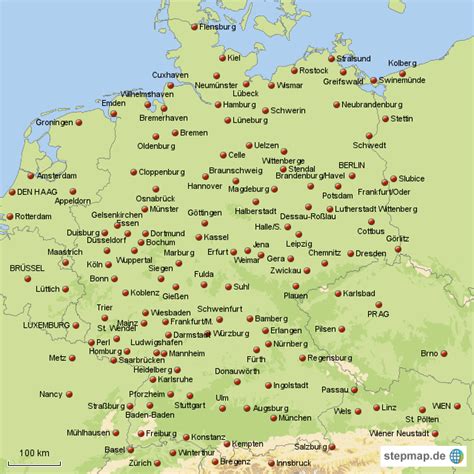 Deutschland Mit Städte Von Maxi76 Landkarte Für Deutschland