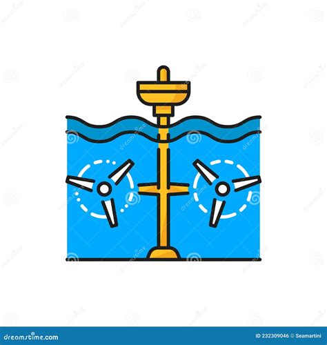 Wave Station Alternative Energy Source Isolated Stock Vector Illustration Of Industrial