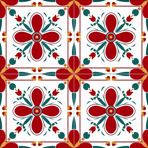 Intricate Turkish Floral Tile Pattern For Seamless Design Playground
