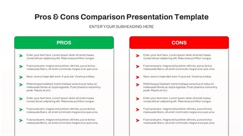 Powerpoint Pro And Cons Template Slidekit