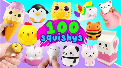 100 Squishys Mega Haul Extreme Squishy Squeeze Dares Youtube