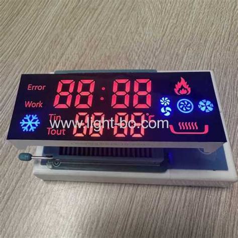 Ultra Bright Red Blue Dual Row 7 Segment LED Display Common Cathode For Medical Instrument Panel