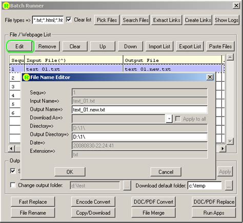 Batch File List Operations