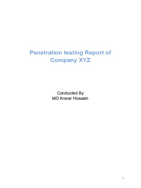 Penetration Testing Report Pdf Download Free Pdf Transport Layer