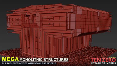 Free Mega Monolithic Structure Sci Fi Kitbash Free 3d Model Cgtrader