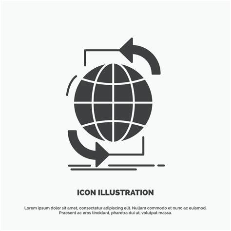 Connectivity Global Internet Network Web Icon Glyph Vector Gray