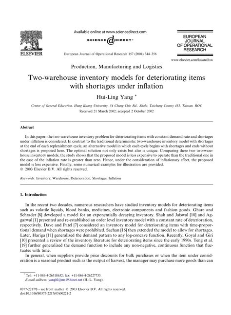 Pdf Two Warehouse Inventory Models For Deteriorating Items With