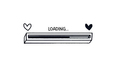 Doodle Love Loading Bar Hand Drawn 3d Progress Bar From Empty Heart To