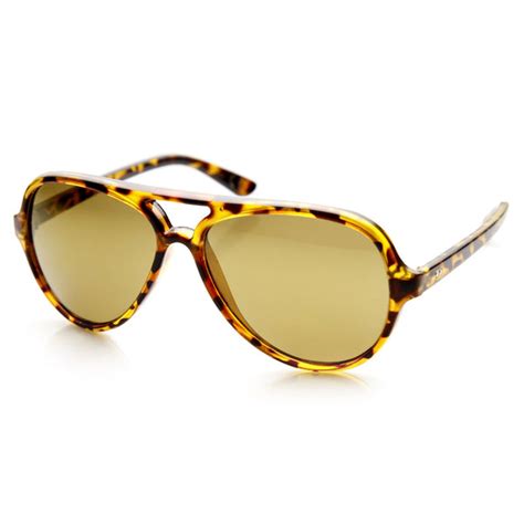 Retro 80s Fashion Large Mirror Lens Aviator Sunglasses Zerouv