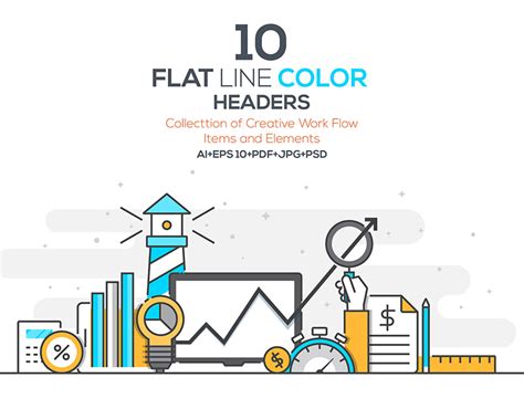 Set Of Color Line Design Headers Behance