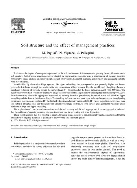 PDF Soil Structure And The Effect Of Management Practices