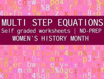 MULTI STEP EQUATIONS WOMEN S HISTORY MONTH By Software4babe TPT