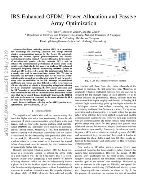 Irs Enhanced Ofdm Power Allocation And Passive Array Optimization Deepai