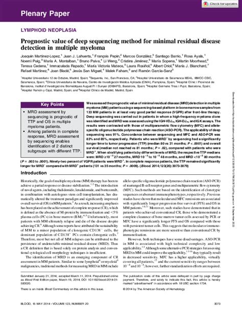 Pdf Prognostic Value Of Deep Sequencing Method For Minimal Residual Disease Detection In
