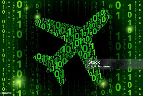 Avion De Code Binaire Vecteur Fond Vecteurs Libres De Droits Et Plus D