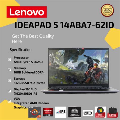 Jual Lenovo Resmi Ideapad Aba Id Amd Ryzen U Ram Gb Ssd Gb Fhd