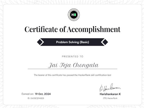 Jai Teja Chongala On Linkedin Keeplearning Problemsolving Hackerrank Codingjourney
