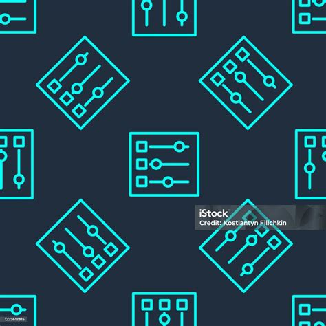 녹색 선 자동차 설정 아이콘 파란색 배경에 원활한 패턴을 격리 자동 정비사 서비스 수리 서비스 자동차 정비사 유지 보수