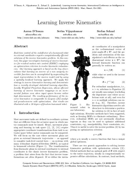 pdf learning inverse kinematics