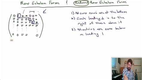 row echelon form and reduced row echelon form youtube