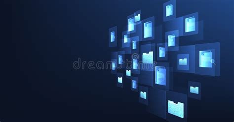 Document Management And Digital Document Paperless Operation Concept Stock Vector Illustration