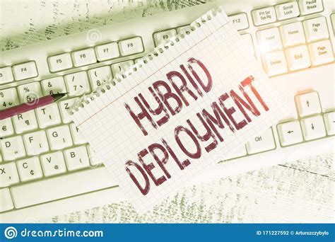 Writing Note Showing Hybrid Deployment Business Photo Showcasing A Combination Of Onpremises