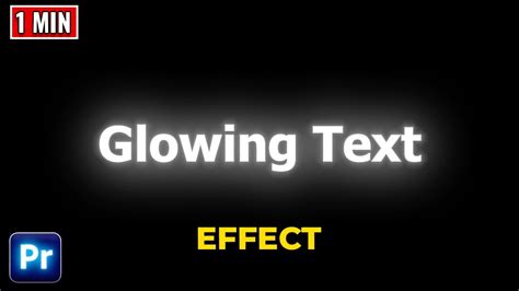 How To Create Glowing Text In Premiere Pro In 1 Minute Easy Way Youtube