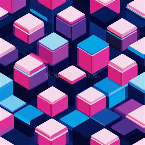 Seamless Isometric Pattern With 3d Cubes Vector Illustration Stock Illustration Illustration