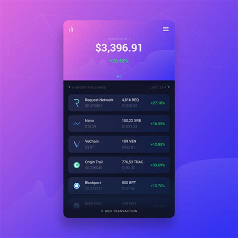 Crypto Portfolio App Behance
