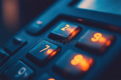 Illuminated Alarm System Keypad In A Dim Office Space With A Secure And