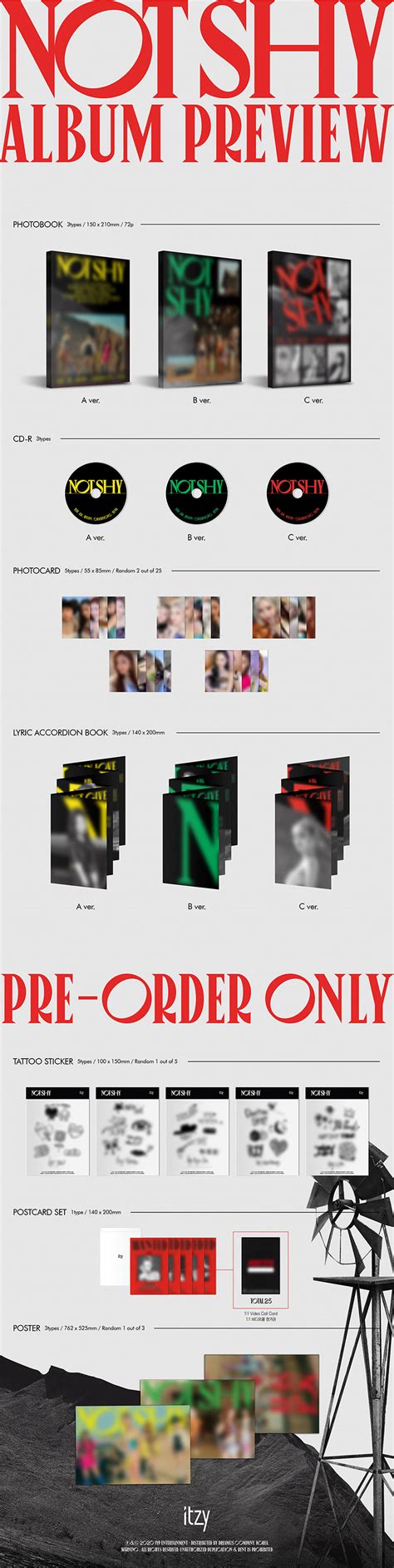ITZY NOT SHY ALBUM INCLUDES PRE ORDER GIFT STICKER AND POSTCARD SET Kpop USA