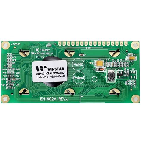 Winstar WEH001602A Blue Oled Screen 16x2 HD44780 Audiophonics