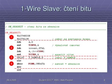 Ppt Implementace Dallas 1 Wire Slave Protokolu V Mikroprocesoru Avr