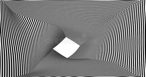 A Dynamic Black And White Striped Pattern Creating A Hypnotic Optical Illusion With Wavy