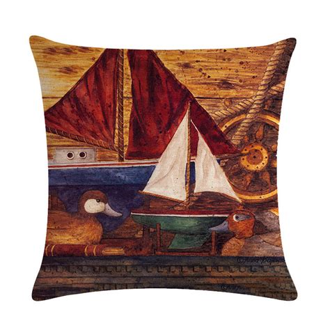 Badu Bg Памучни ленени калъфки за възглавници Жълто сиво Реколта с маслени бои Калъфки за