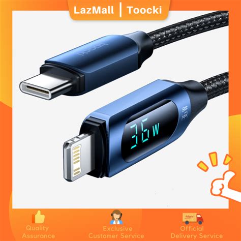 Toocki Type C To Lightning Cable PD 36W Digital Display Fast Charing