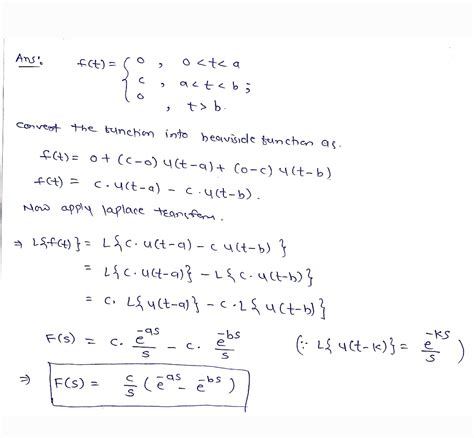 Solved Use Laplace Transform What Is The Laplace Transform Of The