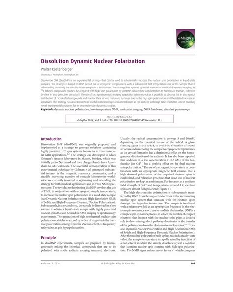 Pdf Emagres Dissolution Dynamic Nuclear Polarization Dokumentips