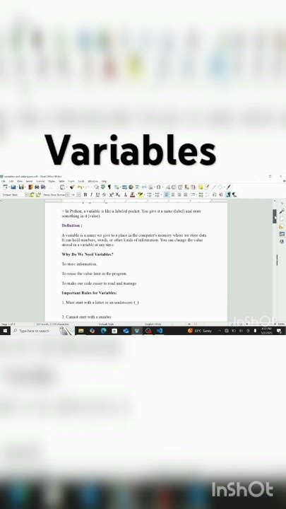 What Is Variables In Python Python Pythontutorial Pythonprogramming