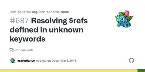 Resolving Refs Defined In Unknown Keywords · Issue 687 · Json Schema Orgjson Schema Spec · Github