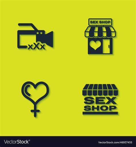 Set Video Camera With Sex Shop Building Female Vector Image