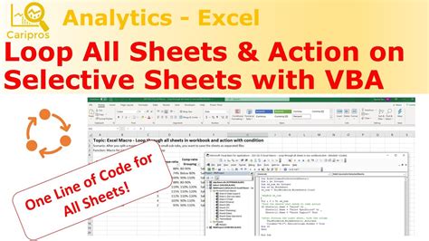 Loop Through All Sheets In One Workbook Macro For Beginner Youtube