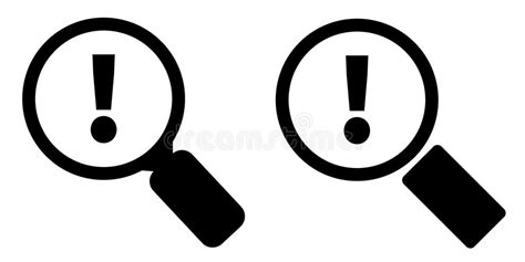 Magnifying Glass And Exclamation Mark Error Warning Icon Business