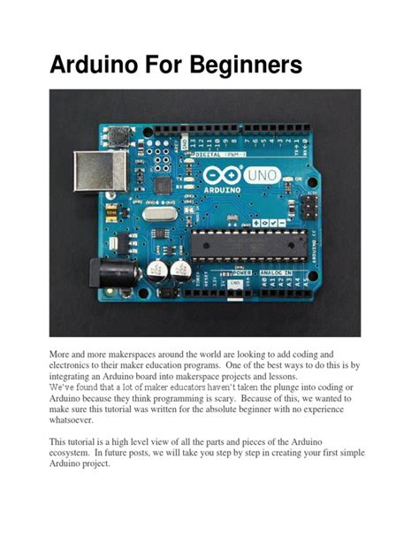 Arduino For Beginners Rev2 Pdf Arduino Electronic Circuits