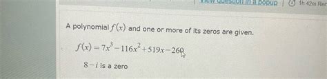 Solved Factor Fx As A Product Of Linear Faction Question In A