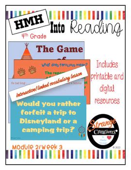 HMH Into Reading Th Grade Module Week Supplement By Strange Creations