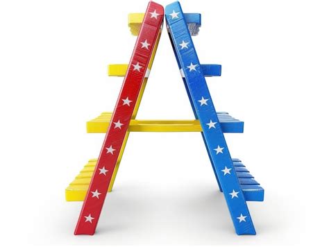 Colorful Ladder Inspired By The Usa Flag Design Premium Ai Generated