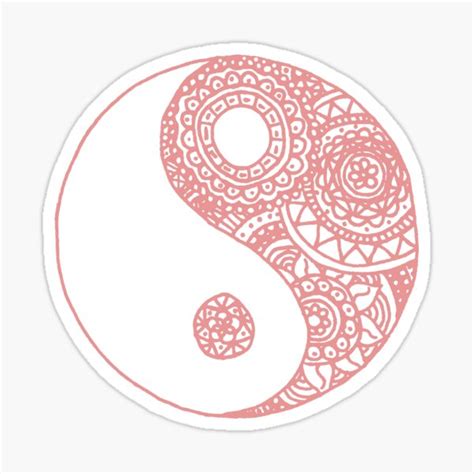 Blush Pink Yin Yang Sticker For Sale By Julieerindesign Redbubble