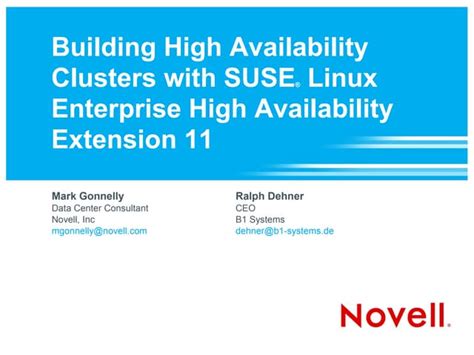 building high availability clusters with suse linux enterprise high